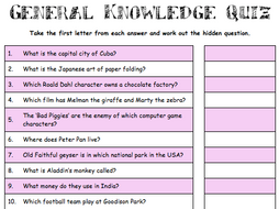KS2 General Knowledge Quizzes | Teaching Resources