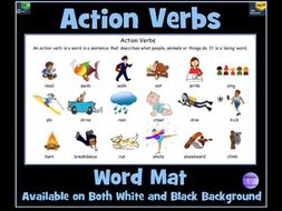Action Verbs Word Mat by Krazikas | Teaching Resources