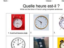 Telling Time Worksheet: French | Teaching Resources