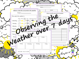 Weather observation recording sheets – record over 7 days | Teaching ...