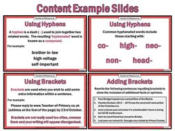 Hyphens and Brackets (PowerPoint and worksheets) | Teaching Resources