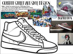 Graffiti / Street art Shoe design worksheet | Teaching Resources