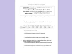Expected Frequency and Relative Frequency Worksheet | Teaching Resources