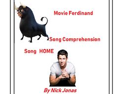 Movie Ferdinand Song Comprehension 'Home' by Nick Jonas Worksheets with ...
