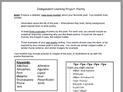 Poetry Homework Project | Teaching Resources