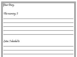 KS2 Diary Entry Template | Teaching Resources