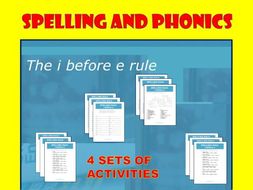 Spelling Rules: i before e. Worksheets. | Teaching Resources