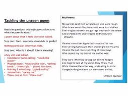 AQA Unseen Poetry Practice Questions | Teaching Resources