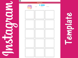 Instagram Template/Worksheet/Homework | Teaching Resources