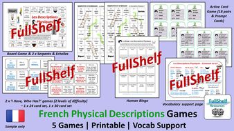 French Physical Descriptions Games | Teaching Resources