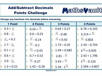 Decimals Points Challenge Bundle | Teaching Resources
