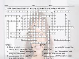 Demonstrative Adjectives Crossword Puzzle | Teaching Resources