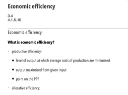 Economic Efficiency - A Level Economics | Teaching Resources