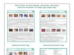 Art Forms Read-Converse-Write Interactive Worksheets for Google Apps ...