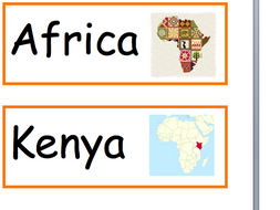 22 Colourful Kenya Africa key words with picture cards by Genie89 ...