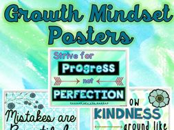 Growth Mindset Posters - Positive Quotes- Watercolor | Teaching Resources