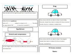 Forces KS3 revision mat | Teaching Resources