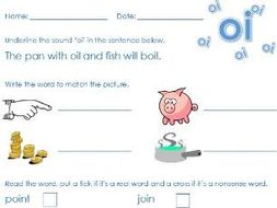 Phonics Phase 3 'oi' sound worksheet | Teaching Resources