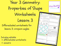 3. Geometry: compare angles worksheets (Y3) | Teaching Resources