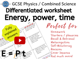 Power, Energy and Time - GCSE Physics and/or Combined Science ...