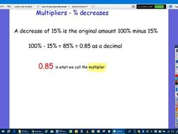 Lesson For Teaching Increase And Decrease Percentages Teaching Resources