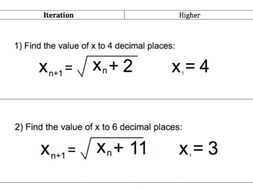 GCSE Maths - Iteration Formulae - 10 Questions and Answers | Teaching ...