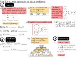 Addition and Subtraction - Inverse operations - Year 5 | Teaching Resources