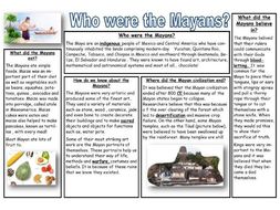 The Mayans - non chronological report information | Teaching Resources