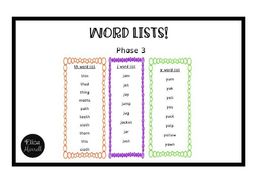 FREE! Phonics - Phase 3 - Word Lists | Teaching Resources