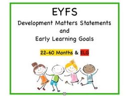 EYFS Cards, All Areas | 22- 60 Months Statements + ELGs | Teaching ...