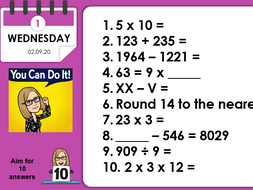 Maths Morning Activity Daily 10 Year 4 | Teaching Resources