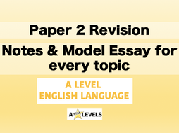 Paper 2 Revision A Level English Language | Teaching Resources