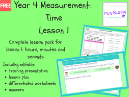 1. Time: hours, minutes and seconds lesson pack (Y4) | Teaching Resources
