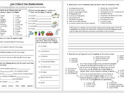 Year 9 Reading Revision: worksheet | Teaching Resources