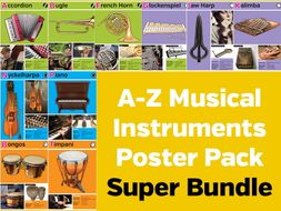 A-Z Musical Instruments Poster Pack Bundle | Teaching Resources