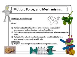 Types of Motion, Mechanisms and Force | Teaching Resources
