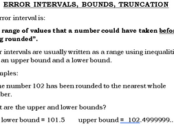 Error Intervals, Bounds and Truncation GCSE (9-1) | Teaching Resources