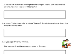 GCSE Maths/Functional Skills - Worded multiply and divide questions ...