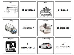 Transport: Spanish Vocabulary Card Sort | Teaching Resources