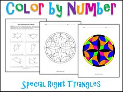 Special Right Triangles Color by Number | Teaching Resources