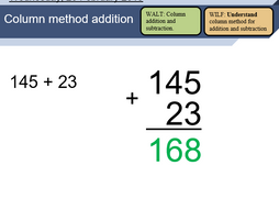Column addition and subtraction lesson | Teaching Resources
