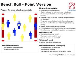 Bench Ball -2 versions- PE Invasion Game | Teaching Resources