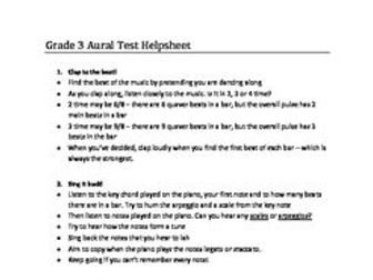 ABRSM Grades 1-5 Aural help sheets | Teaching Resources