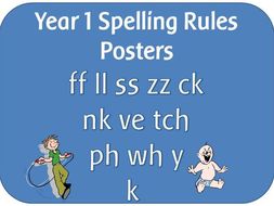 Year 1 Spelling Rules display poster pack - ff ll ss zz ck nk ve tch ph ...