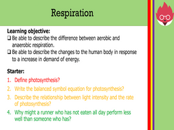 AQA GCSE Biology- Respiration | Teaching Resources