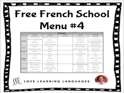 Free French School Menu #4 | Teaching Resources