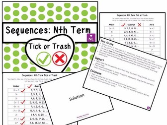 Maths Tick or Trash Worksheet Bundle | Teaching Resources