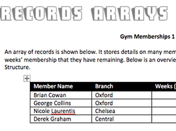 [GCSE+IGCSE] RECORDS ARRAYS FLOWCHARTS | Teaching Resources
