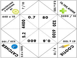 Multiplying And Dividing By 10, 100, and 1000 Cootie Catcher Activity ...