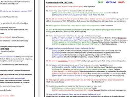 AQA Tsarist & Communist Russia 1855-1964 Revision Guide | Teaching ...